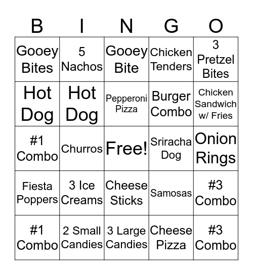 MIB: Feed Your Alien Bingo Card