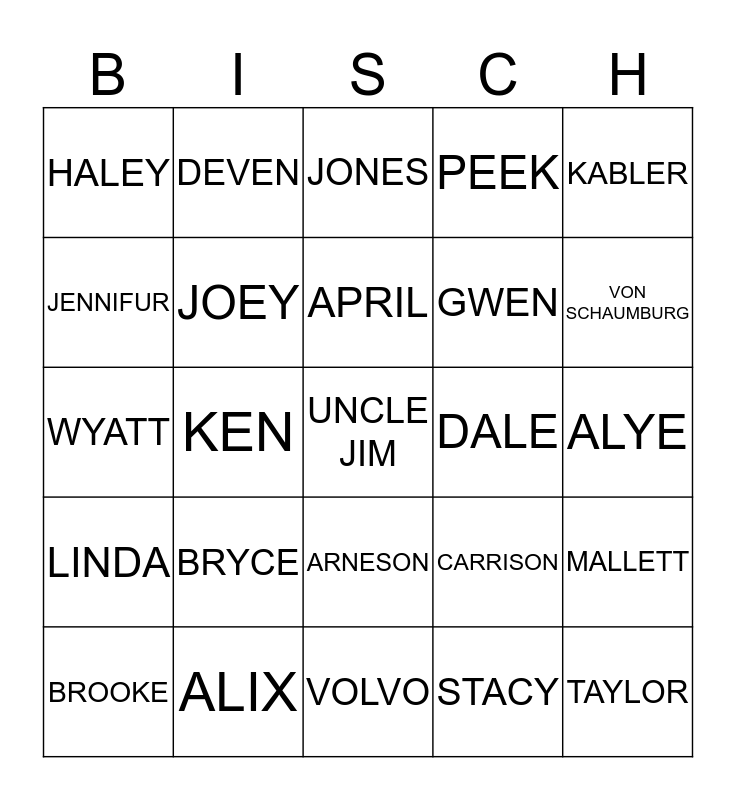 GAME NIGHT Bingo Card