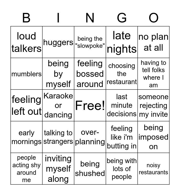 I REALLY HATE THAT! Bingo Card