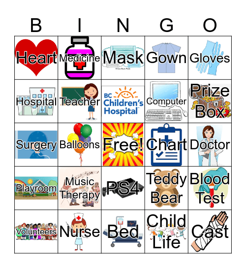 Hospital Bingo Card