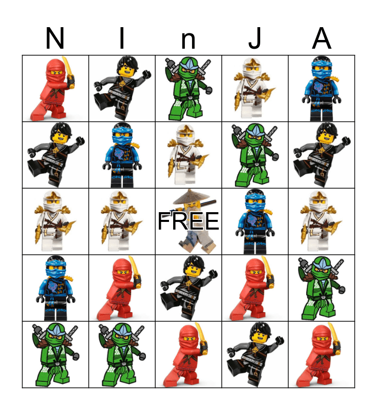 NINJAGO Birthday Bingo Card