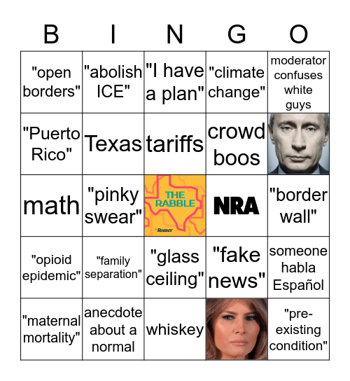 2020 Presidential Debate Bingo! Bingo Card