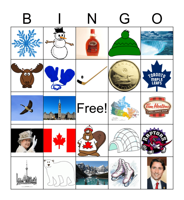 CANADA Bingo Card