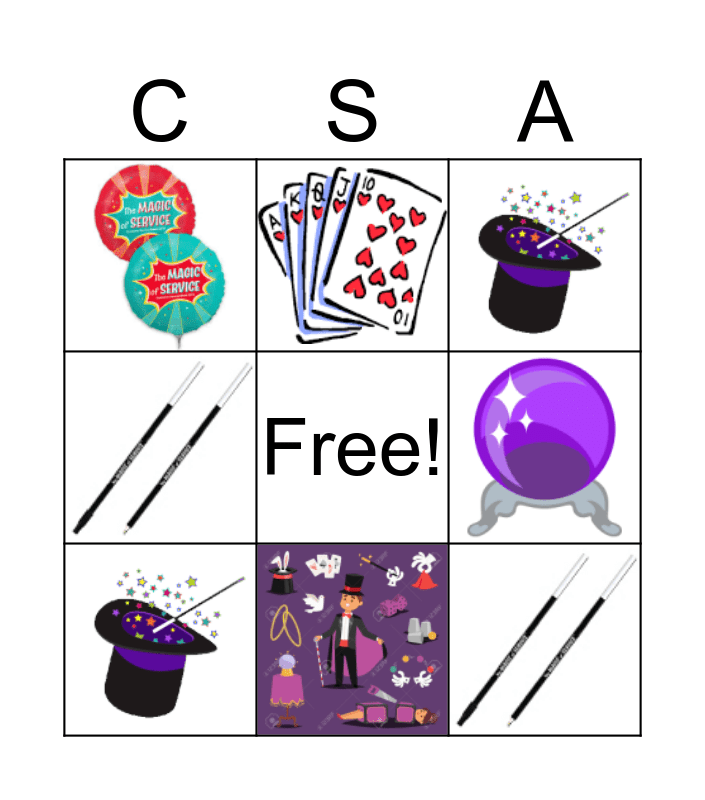 MAGIC Bingo Card