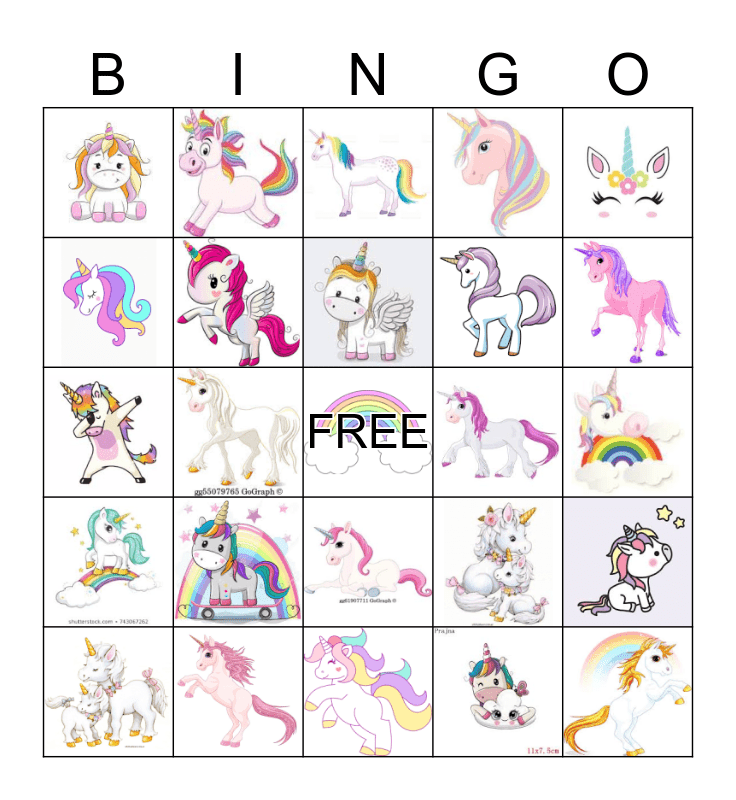 UNICORN Bingo Card