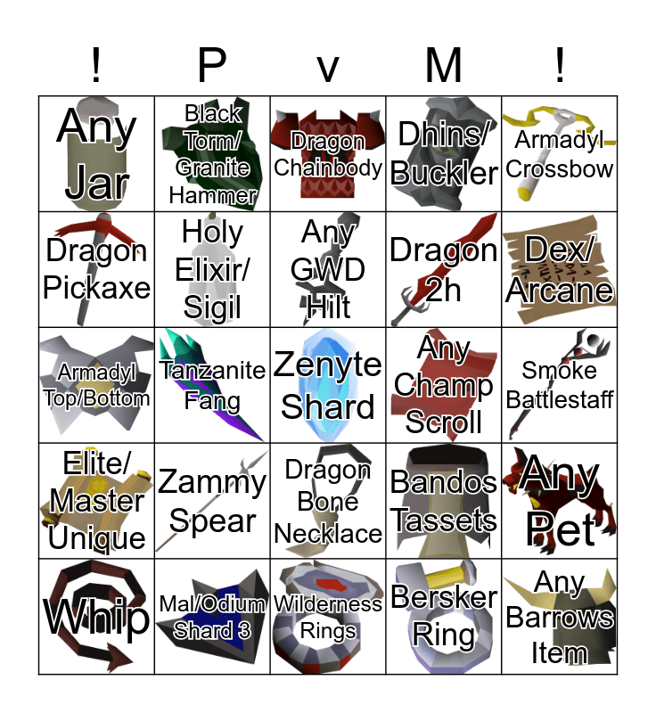 HARDLINE PVM BINGO Card