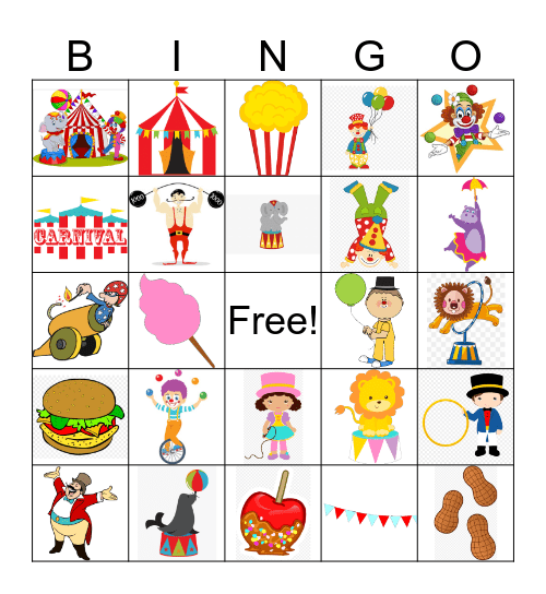 WELCOME TO THE CIRCUS! Bingo Card