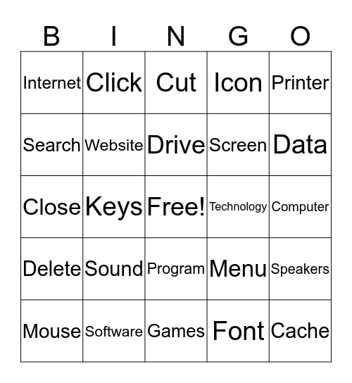 Technology Bingo Card