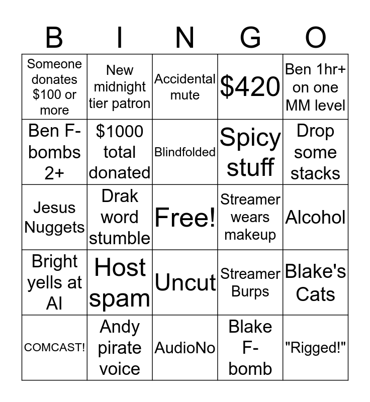 EG Summer 48hr Bingo Card