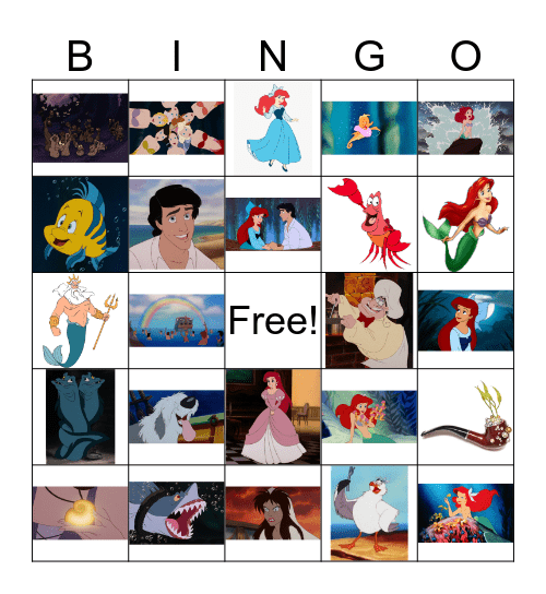 The Little Mermaid Bingo Card
