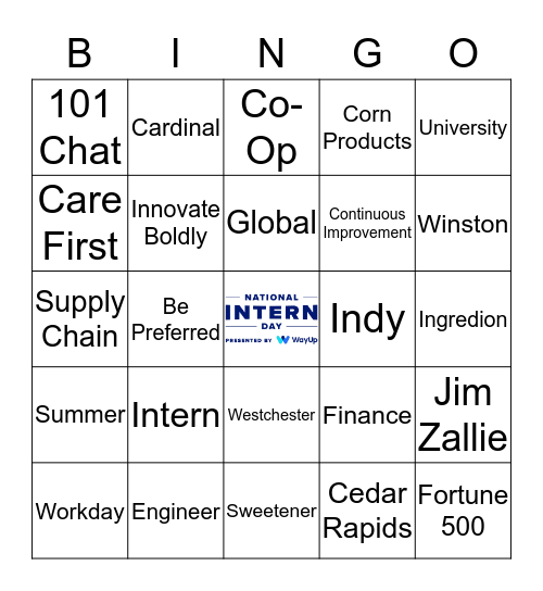 Happy National Intern Day! Bingo Card
