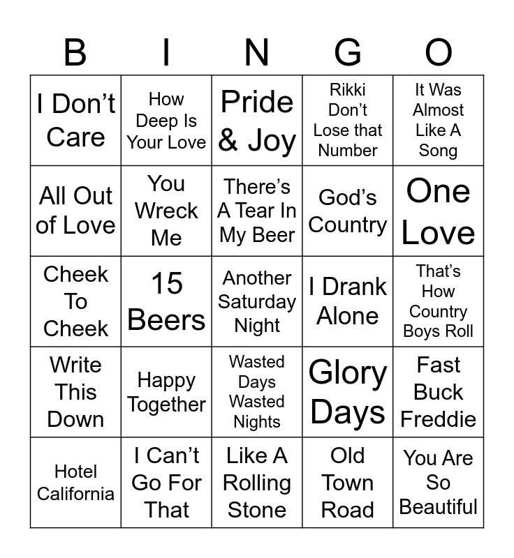 Bingo 62 Bingo Card