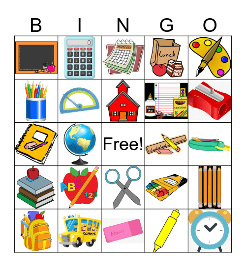 Back to School BINGO Card