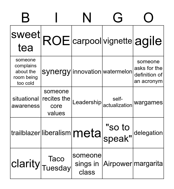 F63 SOS BINGO Card