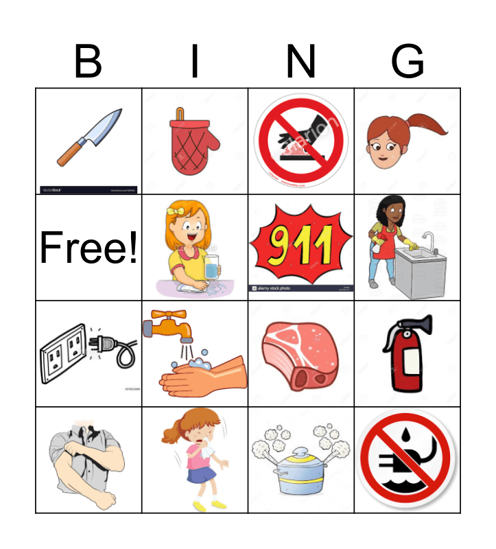 Kitchen Safety Bingo Card