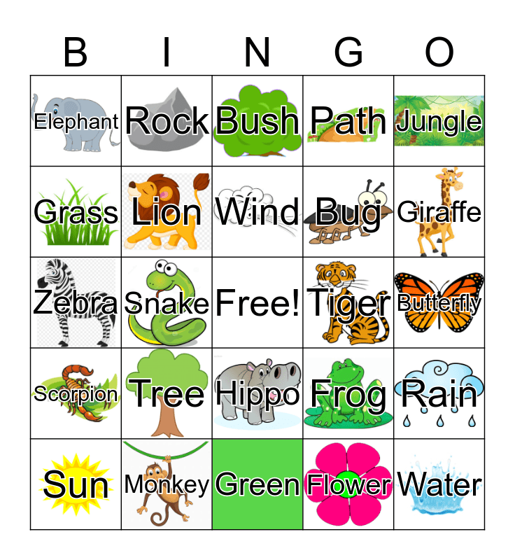 JUNGLE BINGO Card