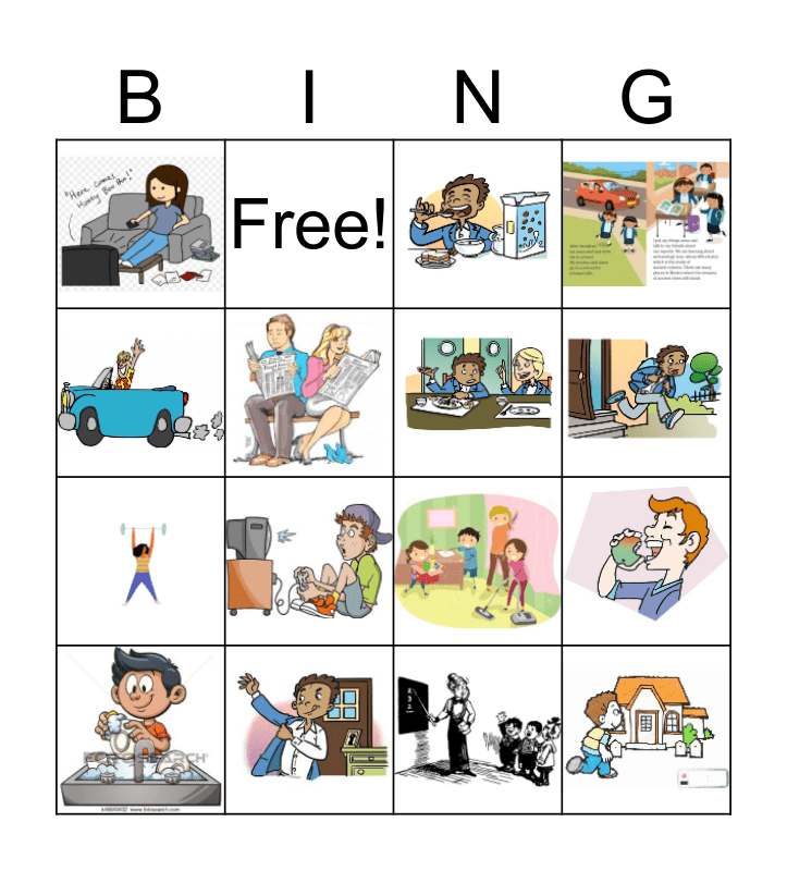 Daily routines Bingo Card