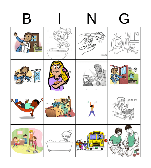 Daily routines Bingo Card