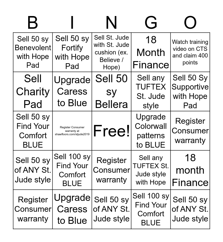 Lifeguard / St. Jude BINGO Card