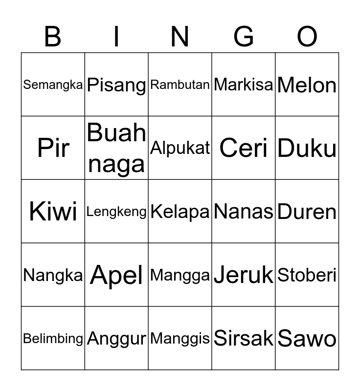 EDGAR GANTENG Bingo Card
