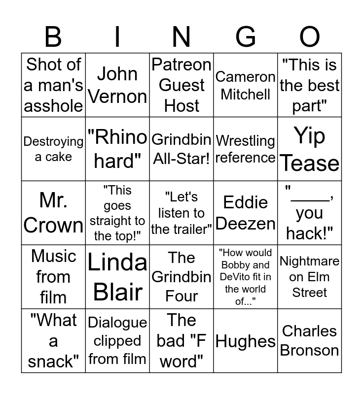 GRINDBIN Bingo! Bingo Card