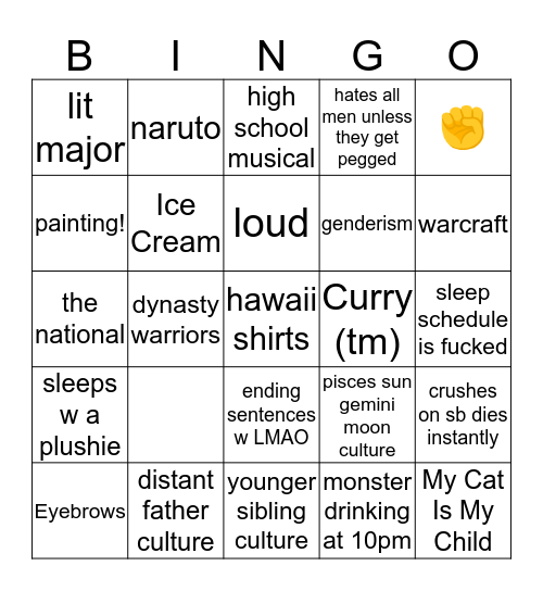 how similiar are you to hip Bingo Card