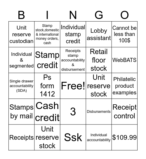 Accountability Bingo Card