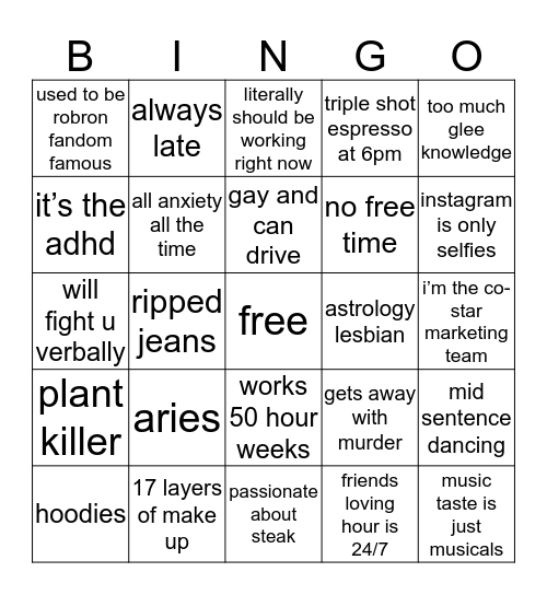 it’s lo Bingo Card