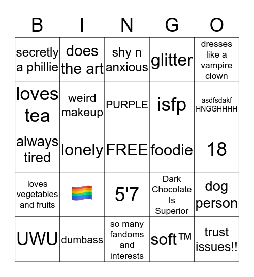 MY Bingo Card