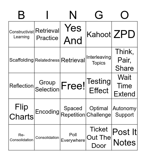 Facilitator Bingo Card