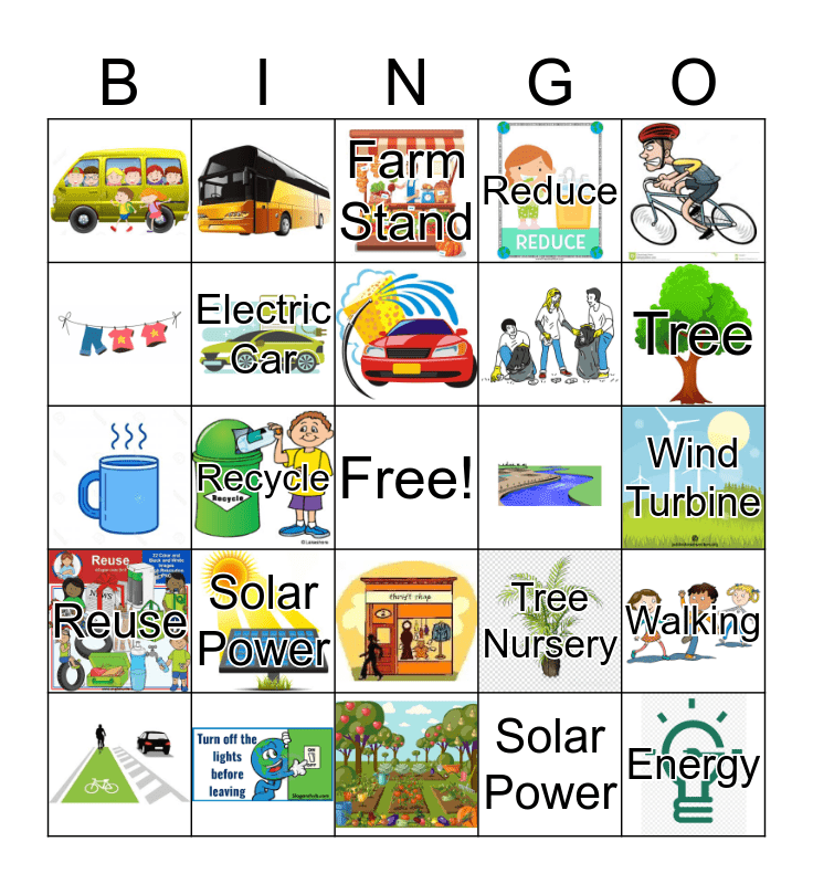 Save Energy Bingo Card