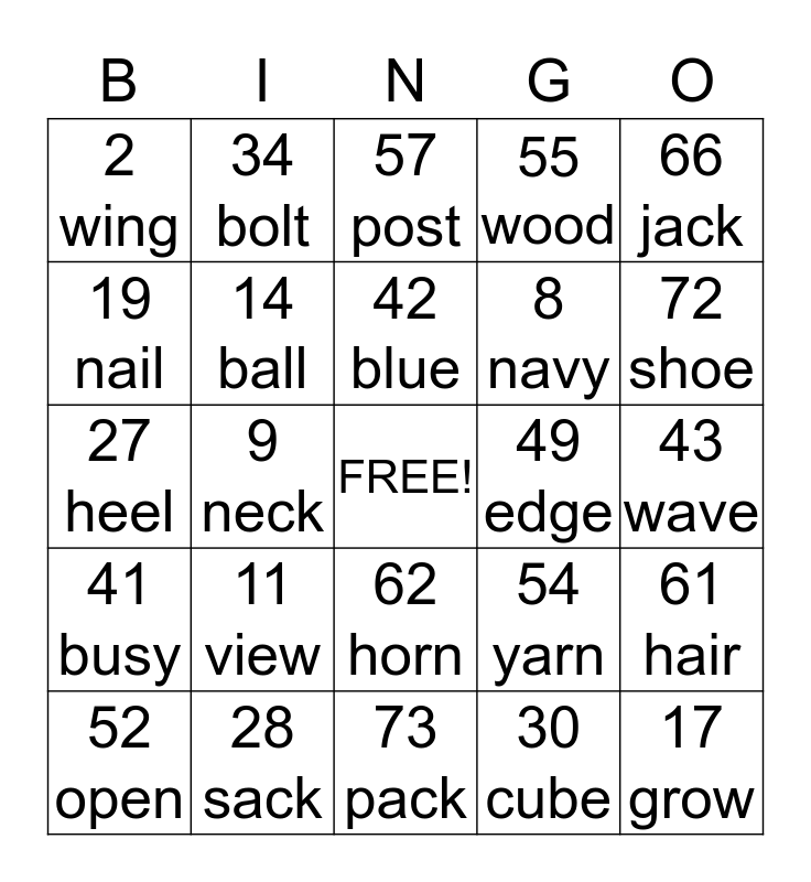 Flickr Bingo Card