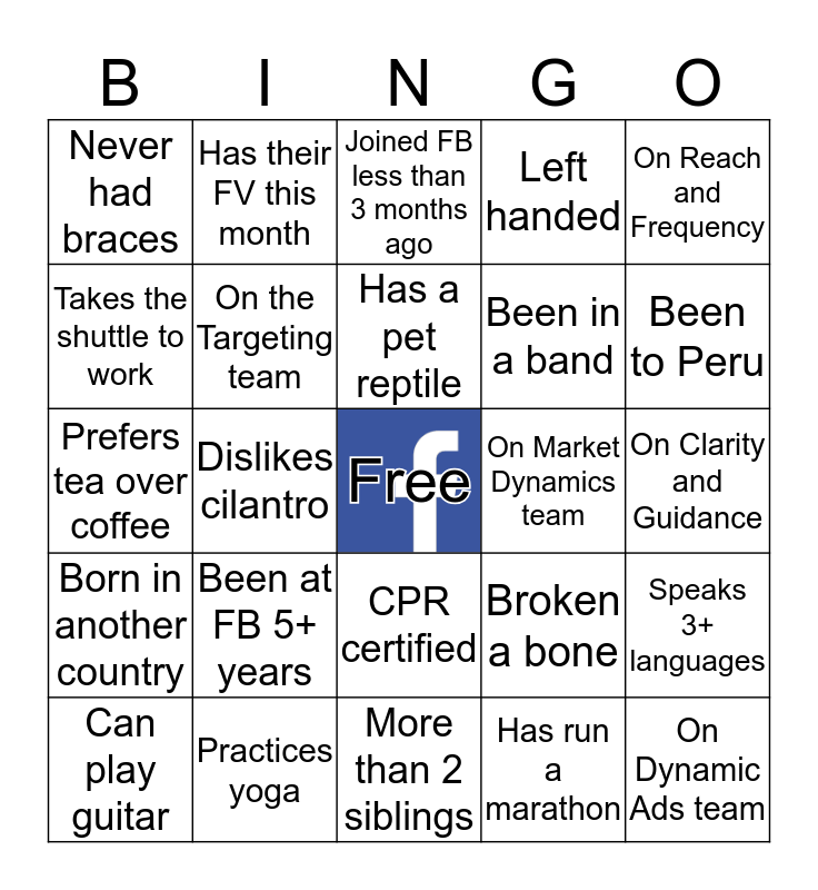 Delivery Products Bingo Card