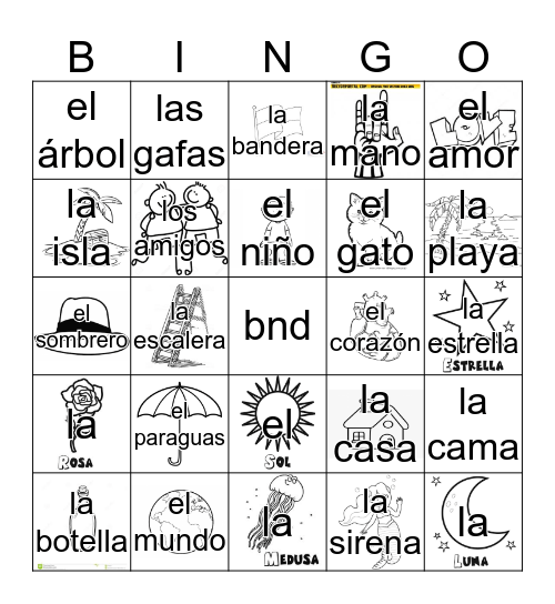 spanish bingo Bingo Card