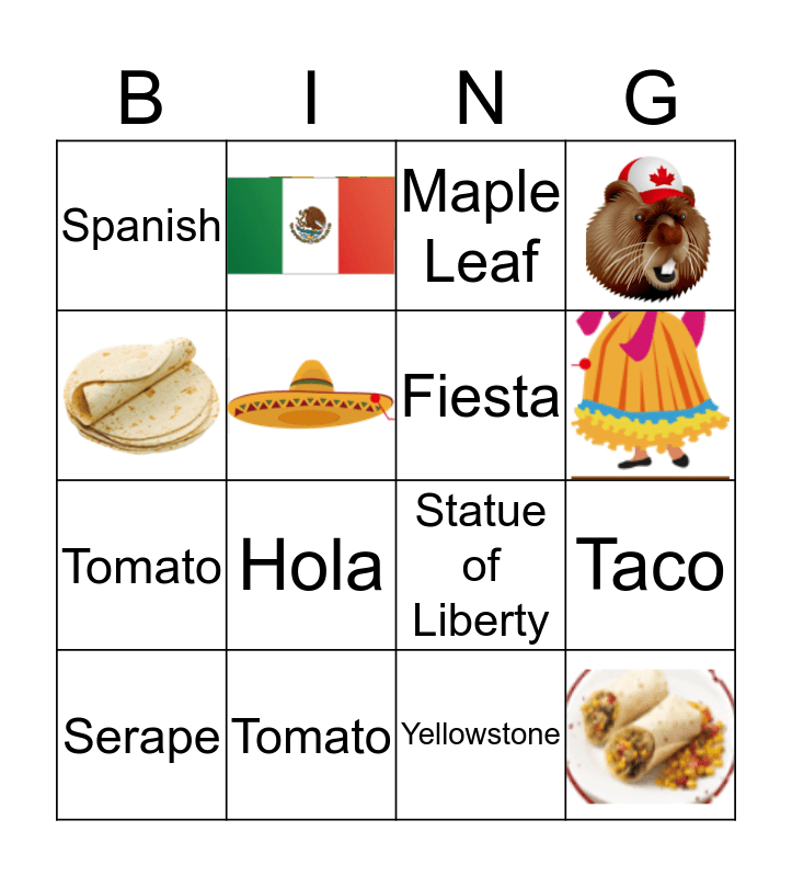 Mexico Bingo Card