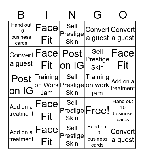 Skin Bingo Card