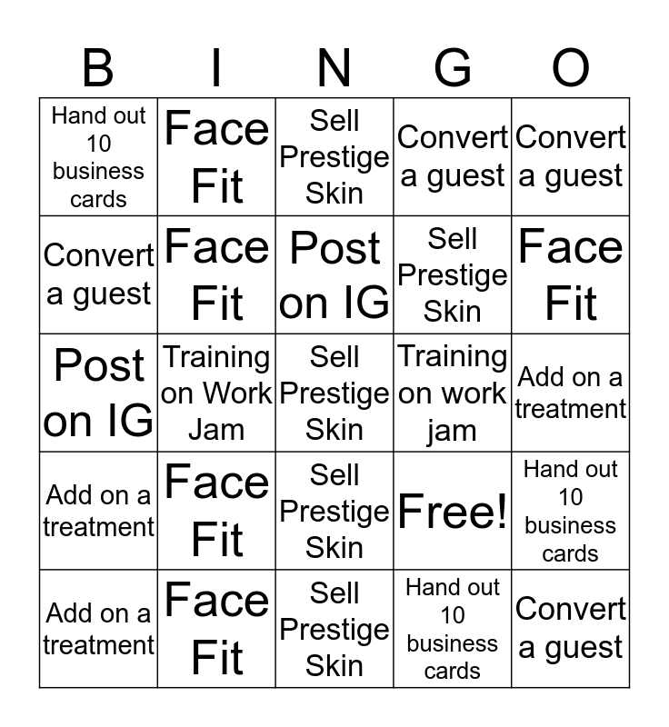 Skin Bingo Card