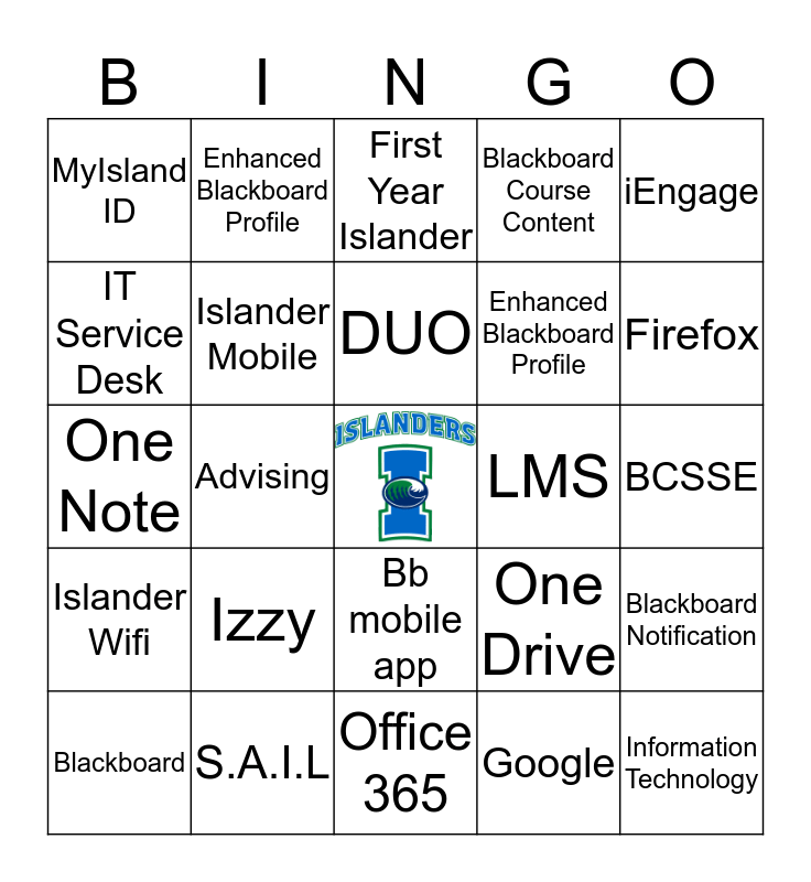 Islanders In Sync Bingo Card