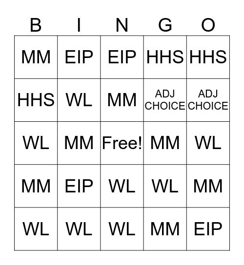 DIGITAL Bingo Card