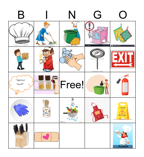 Kitchen Safety Bingo Card