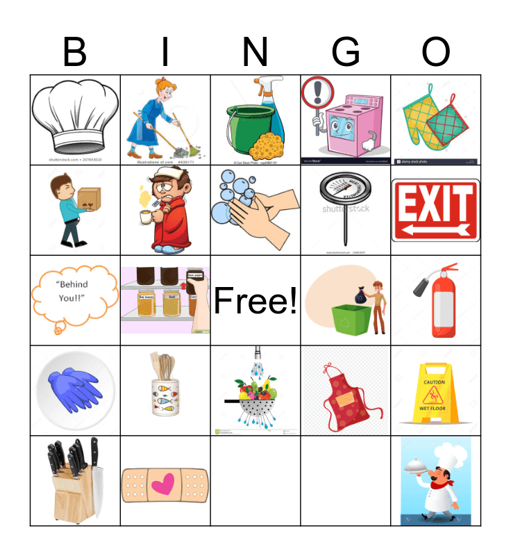 Kitchen Safety Bingo Card