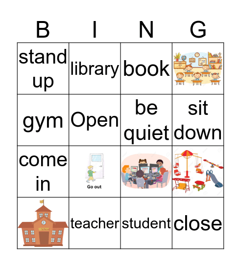 MY SCHOOL Bingo Card