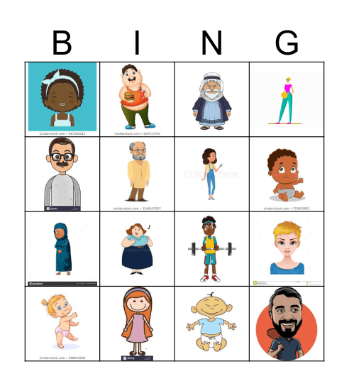 Describing People Bingo Card