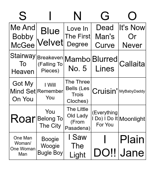 Round 1 Bingo Card