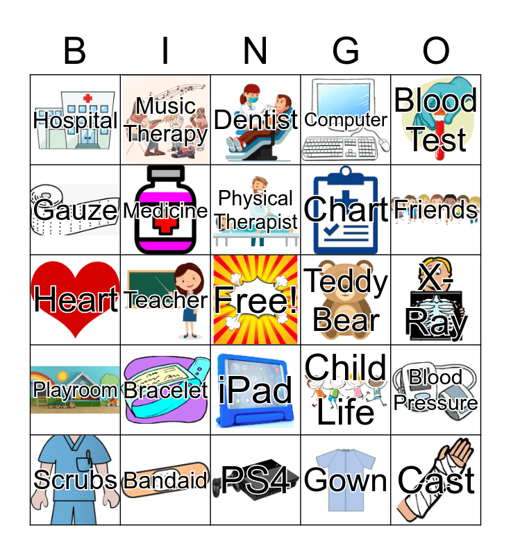 Hospital Bingo Card Hospital Bingo Card