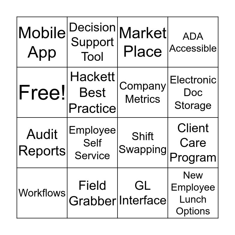 Bozzuto Tic-Tac-Toe Bingo Card