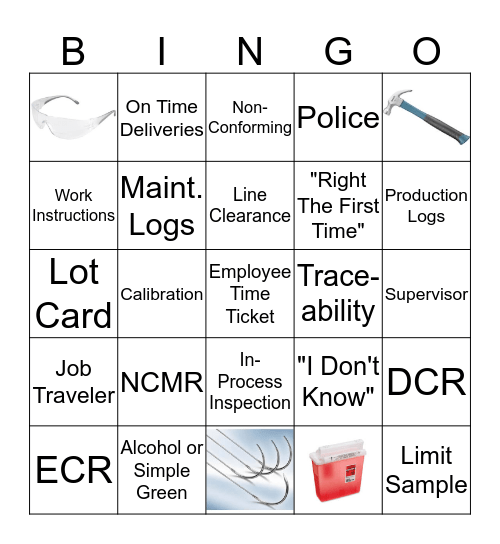 DCE Quality Bingo Card