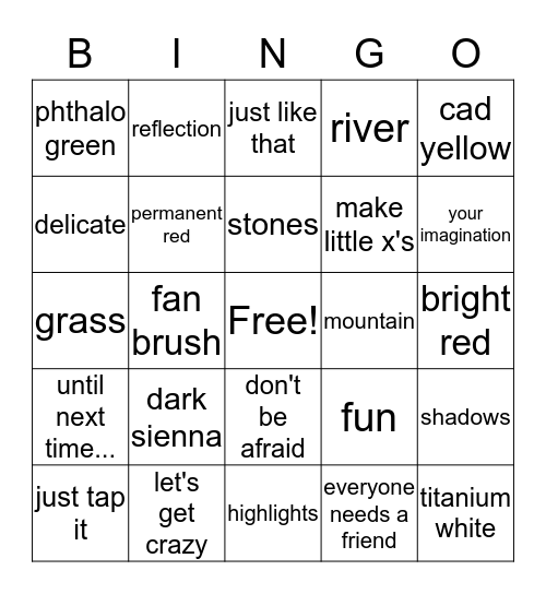 BOB ROSS BINGO Card