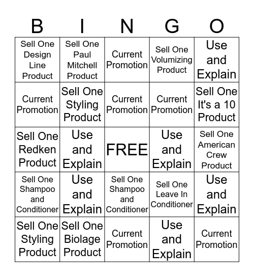 Retail Bingo Card