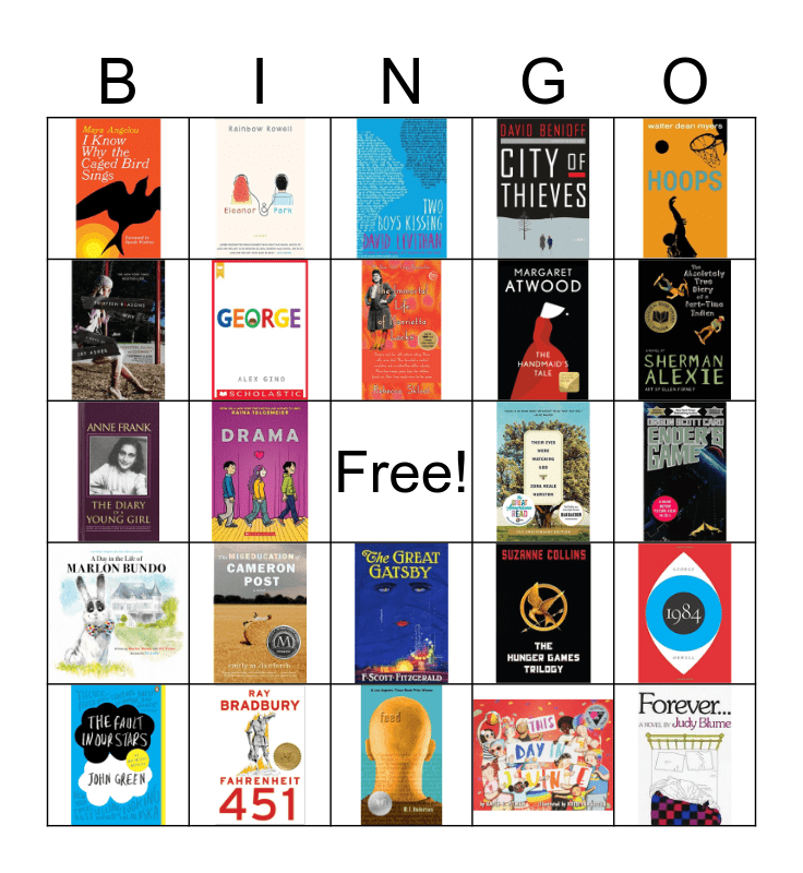 Banned Books Bingo Card